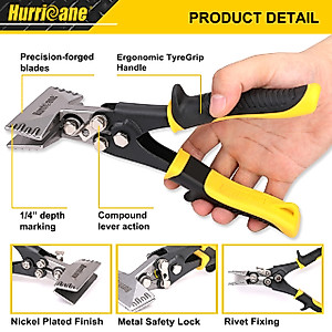 HURRICANE Sheet Metal Hand Seamer, 3 Inch Straight Jaw Sheet Metal Bender Tools for Flattening Metal, Ergonomic TyreGrip Handle