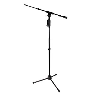 Gator Frameworks Deluxe Tripod Microphone Stand with Clutch Height Adjustment and Telescopic Boom Arm (GFW-MIC-2120),Black