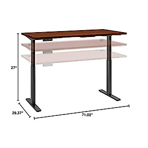 Bush Business Furniture Move 60 Series Height Adjustable Standing Desk, 72W x 30D, Hansen Cherry with Black Base