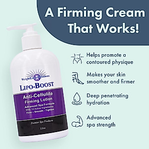 WeightLoss-Solutions Lipo-Boost Cellulite Cream with Caffeine is an Advanced Firming Lotion for Thighs and Butt, Stomach, Belly, Breasts, and Arms, to Smooth, Firm, Tone, and Tighten