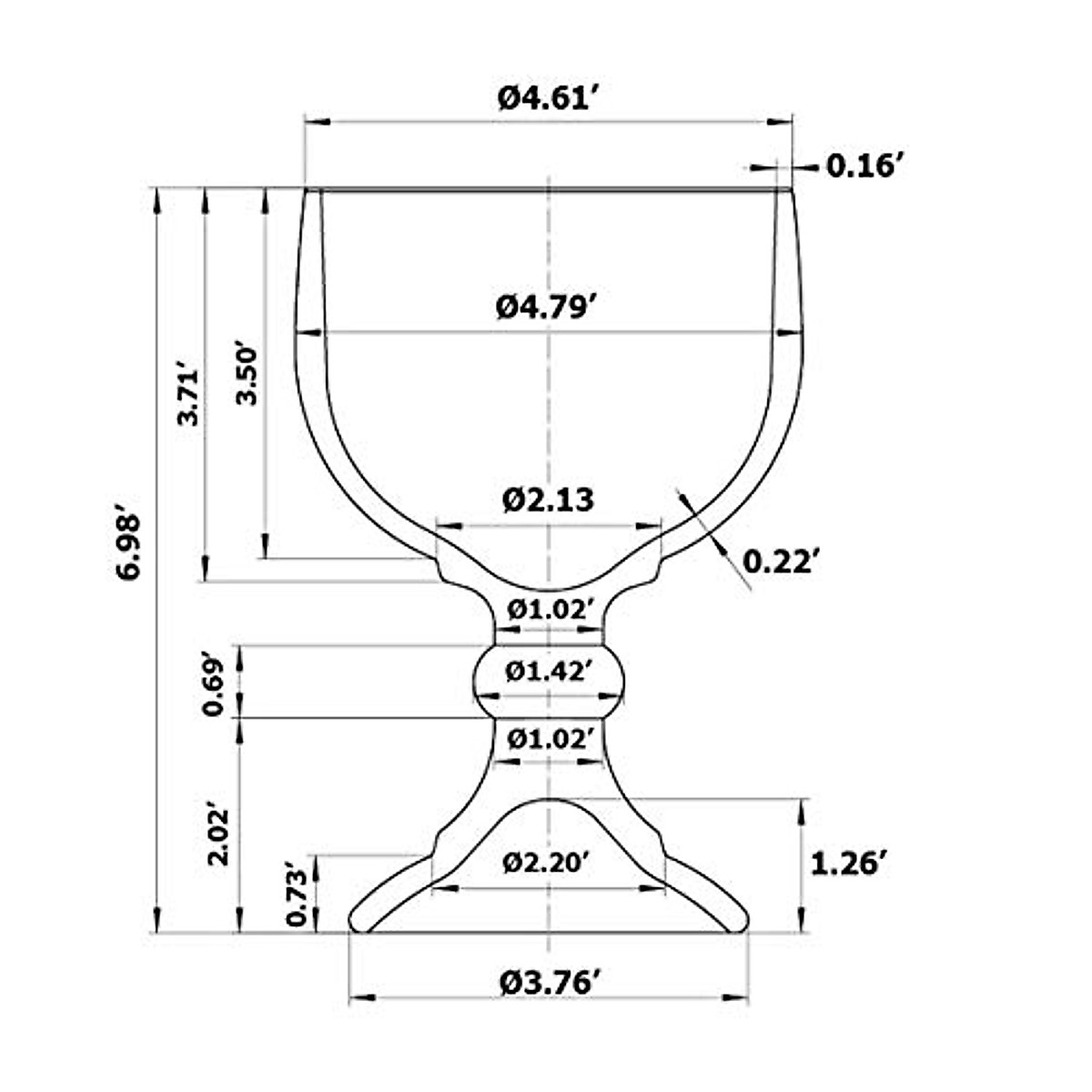 Chefcaptain Schooner Beer Glass - 21.5 Oz Extra Large Goblet Crystal Style ZERO LEAD Shrimp Cocktail, Coronaritas, Margaritas 4 PACK