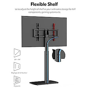 FITUEYES Swivel Floor TV Stand for 32 to 70 Inch TVs Tall Universal TV Stand Mount with Sturdy Wood Base, Space Saving for Corner Bedroom…