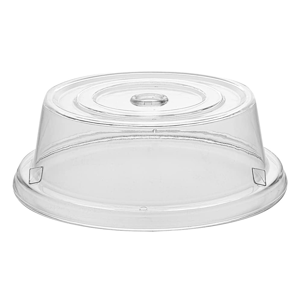 Restaurantware Cater Tek 8.5 Inch Polycarbonate Plate Cover 1 Shatterproof Dish Cover - Dishwashable For 8-Inch Plates Clear Plastic Splatter Cover Finger Hole Design Endures Up To 210F