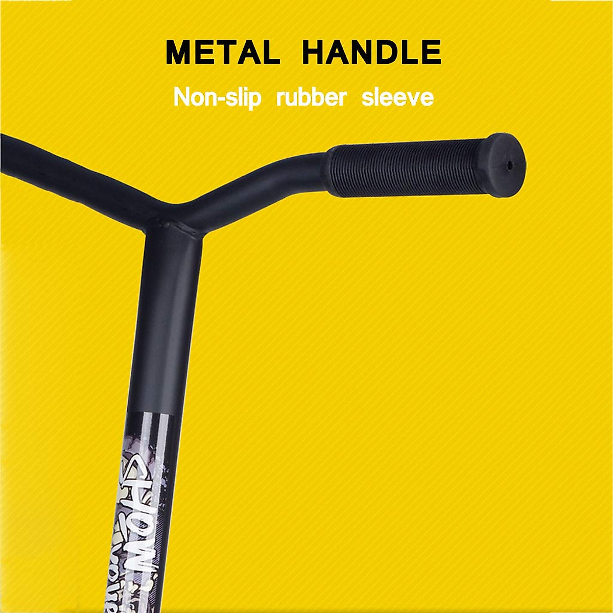 WRRAC-Trampolines Stunt Scooter Kick Scooter Durable Push Scooter Aluminium Deck with Rubber Handle 360 Spin T-Bar for Kids Age 10 Up Multiple Colors