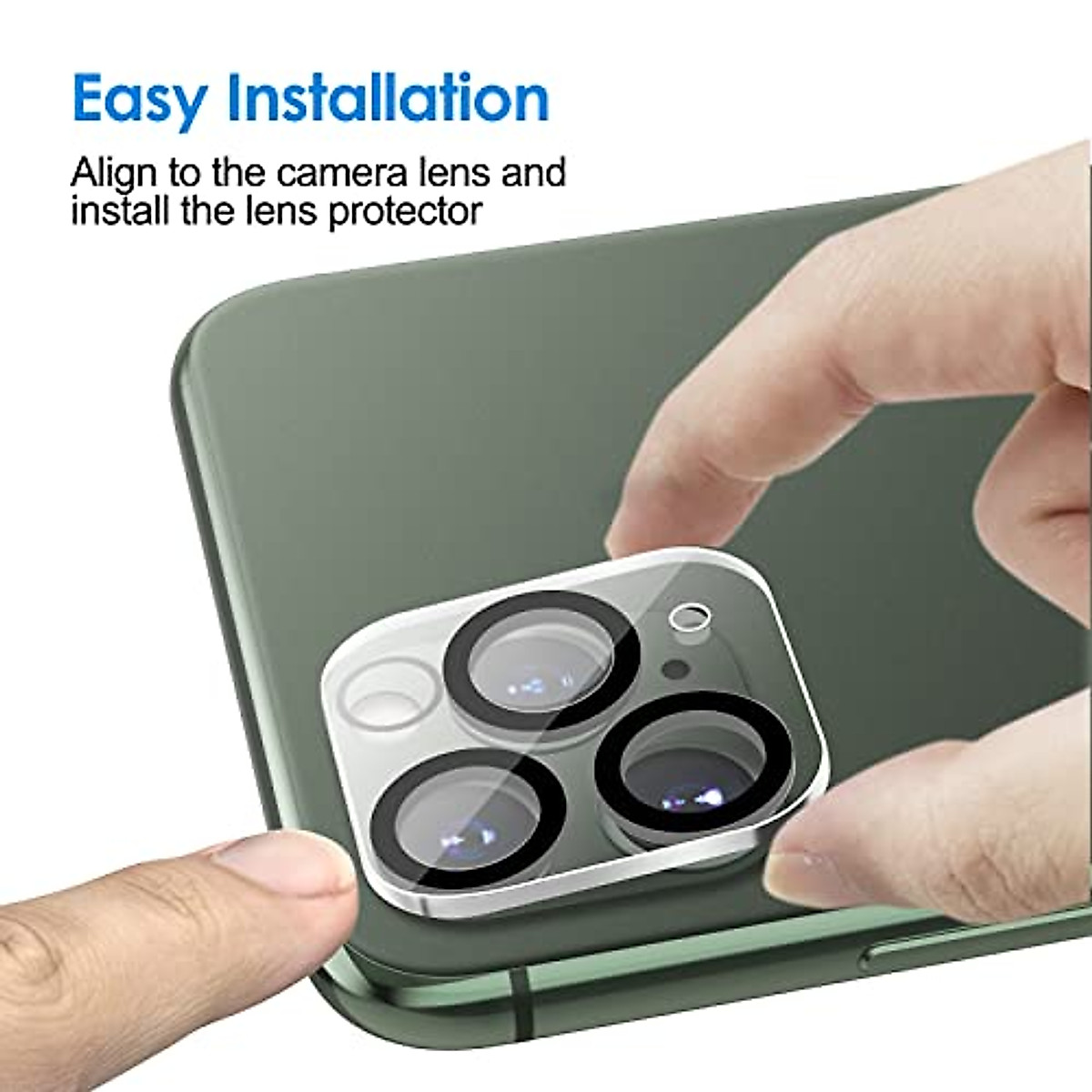 JETech Camera Lens Protector for iPhone 11 Pro Max 6.5-Inch and iPhone 11 Pro 5.8-Inch, 9H Tempered Glass, HD Clear, Anti-Scratch, Case Friendly, Does Not Affect Night Shots, 3-Pack