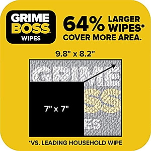 Grime Boss Heavy Duty Wipes (2 X 60Ct) Wet Wipes Used for Hands, Equipment, Tools, Garden, Automotive Easily Removes Oil, Grease, Paint and Dirt