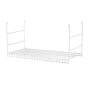 Rubbermaid Universal Closet 24 Inch Long Durable Steel Custom Wire Hanging Added Storage Shelf Accessory, White (2 Pack)