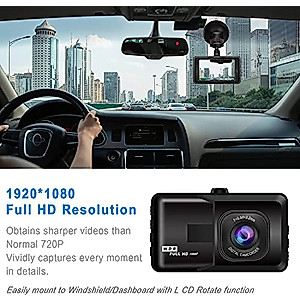 Supad Dash Cam,Dash Camera for Car,3 Inch LCD Screen,720P Full HD Car Dashboard Recorder,120° Wide Angle Dashcam,Night Vision,WDR, Motion Detection, Parking Mode