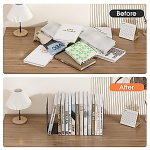 MaxGear Book Ends Tree Design Modern Bookends for Shelves, Non-Skid Bookend, Heavy Duty Metal Book Stopper for Books/CDs, Decorative Book Shelf for Home, 7 x 4.7 x 3.5”, Black (2 Pair/4 Pieces, Large)