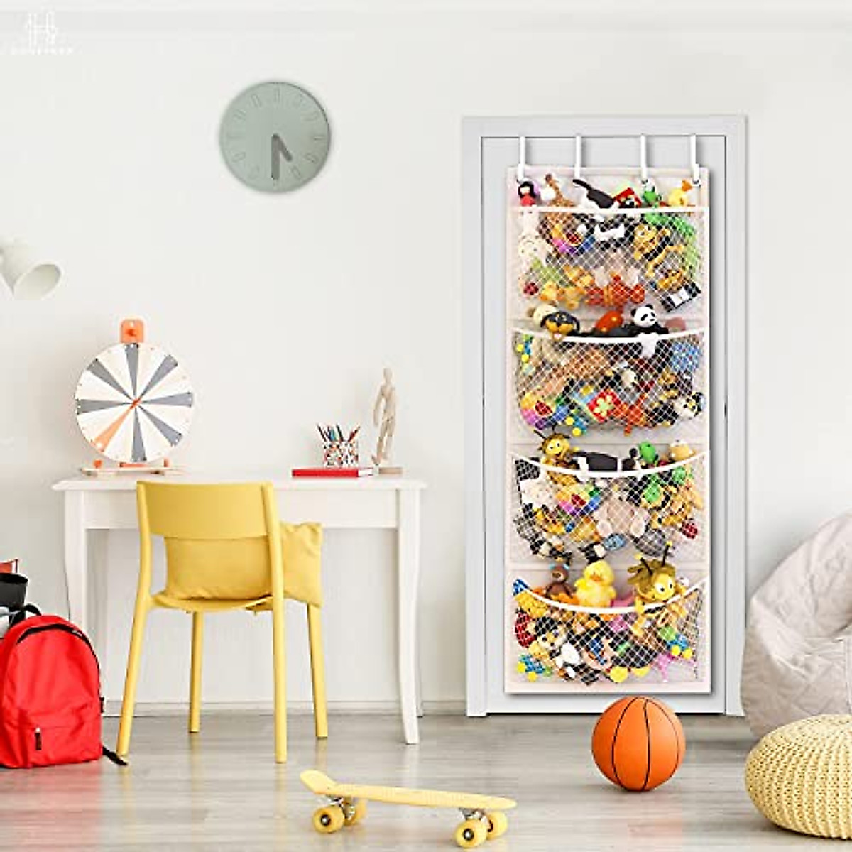 The Original Stuffed Animal Storage (Patent Pending) - Over Door Organizer for Stuffies, Baby Accessories, Toy Plush Storage / Breathable Hanging Storage Pockets Big Girls Toddler Large Bag Animals