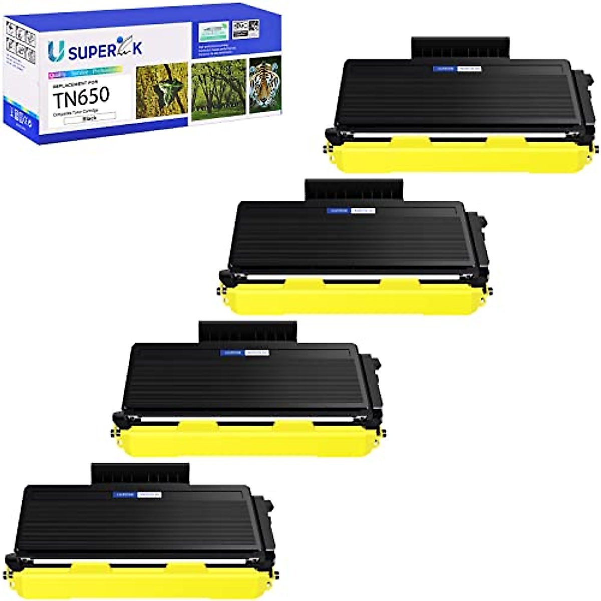 SuperInk 4 Pack Compatible Toner Cartridge Replacement for Brother TN580 TN650 TN-650 TN620 High Yield use with DCP-8050DN 8080DN 8085DN HL-5340D 5350DN MFC-8370 8480DN 8680DN 8690DW 8880DN 8890DW