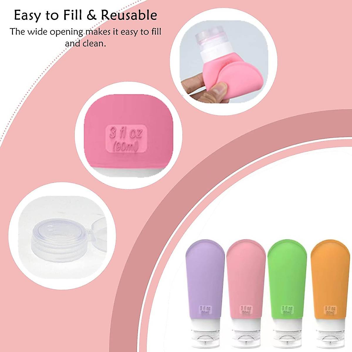 GOFLORDEN 16 Pack Travel Bottles Set for Toiletries, TSA Approved Travel Size Containers, Leak Proof Silicone Squeezable Travel Bottles 2oz 3oz for Shampoo Conditioner Lotion Body Wash (BPA Free)