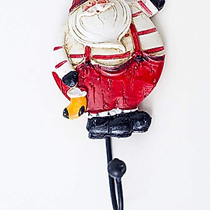 DOITOOL 2pcs Christmas Decorative Hooks Hat Rack Hanger Wall Mounted Christmas Stocking Holder Towel Hooks for Hanging Keys Hats Bags Robe Entryway