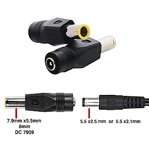 DC7909 8mm to DC 5.5mm Connectors Adapter for Jackery Ravpower Goal Zero X-Dragon Golabs Bluetti Milin Votman Portable Backup Power Station Rechargeable Battery Pack Solar Generators - 2 Set