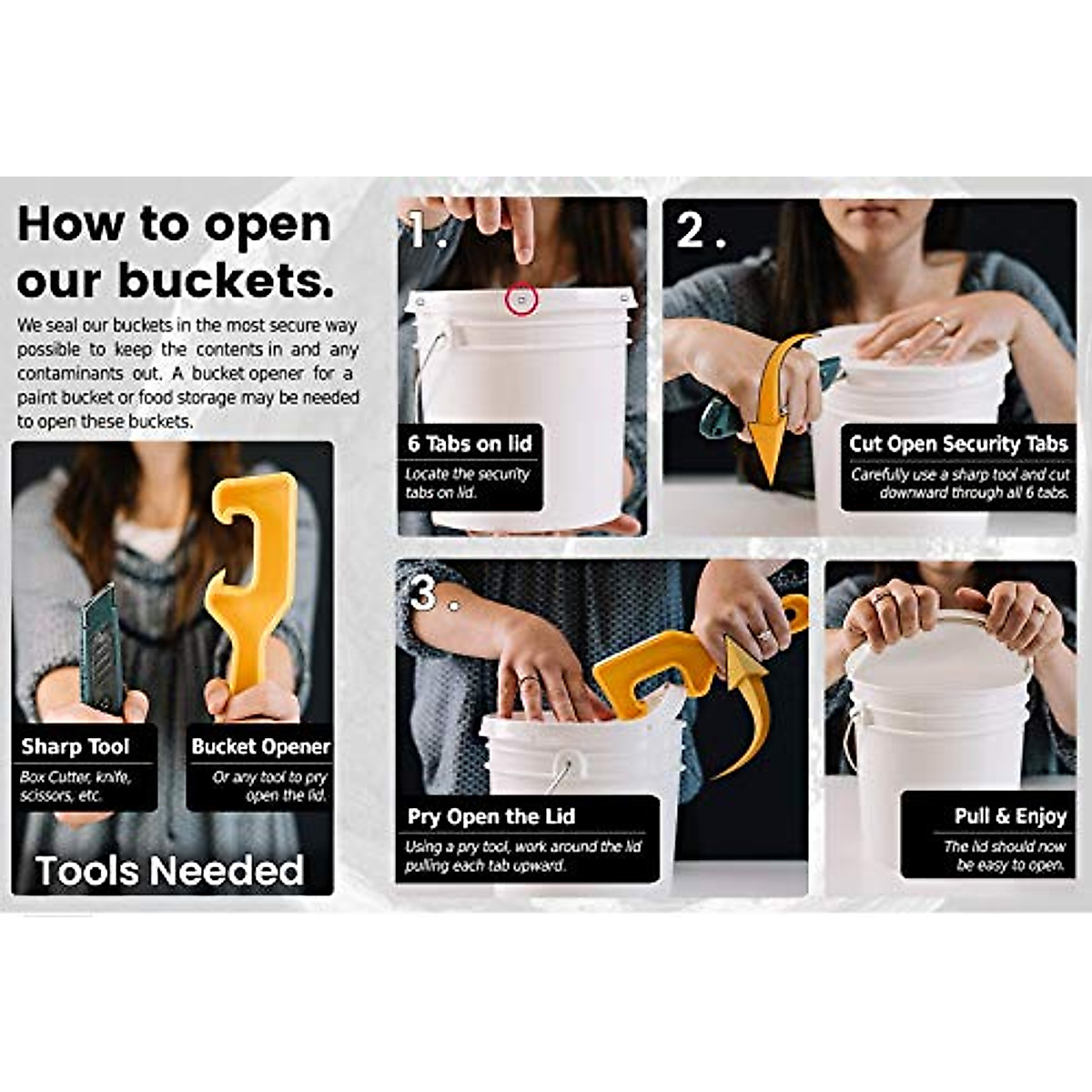 Earthborn Elements Borax Powder, Washing Soda, Soap Flakes (1 Gallon ea.) Multipurpose for cleaning & laundry, Resealable Bucket