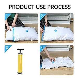 YIFEY Vacuum Storage Bags,6 Pack Jumbo Space Saver Bags,Vacuum Sealer Bags with Travel Hand Pump,Compression Bags for Store Clothes,Pillows,Quilts,Travel