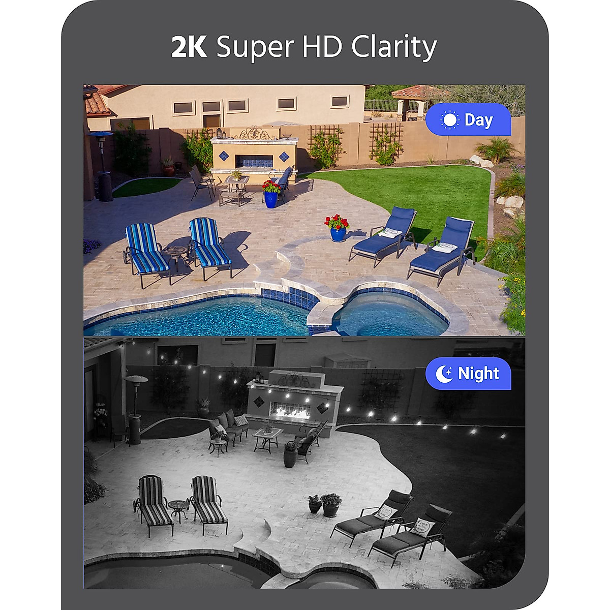 ANNKE [ 2 Pack] 2K Add-On Wi-Fi Outdoor Security Cameras, 3MP Wireless Surveillance IP Cameras with 100ft Night Vision, Compatible with Alexa, IP66 Waterproof, Instant Email Alert