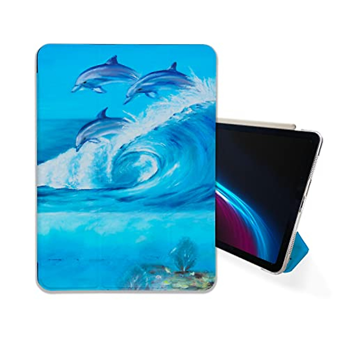 Ocean Dolphin Turtle Painted case Compatible with iPad Mini Air Pro 7.9 8.3 9.7 10.2 10.9 11 12.9 inch Pattern Cover New 2022 2021 Trifold Stand 3 4 5 6 7 8 9 Generation 294 (10.2" 7/8/9 gen)