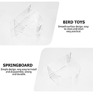 Mipcase 4pcs Bird Cups, Budgerigar Bowl, Animal Feeders Trough Winged Feeders, Cages for Conure Bowls, Thickened Cup Spillage Accessorytransparent Pet Small Canary Accessory Parrot Seeds