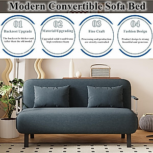 Gagawin Foldable Sleeper Sofa Bed, 3 in 1 Convertible Sofa Bed with 6-Position Adjustable Backrest, Multi-Functional Velvet Tri-Fold Sofa Bed Couch for Home Office, Twin Size, Gray