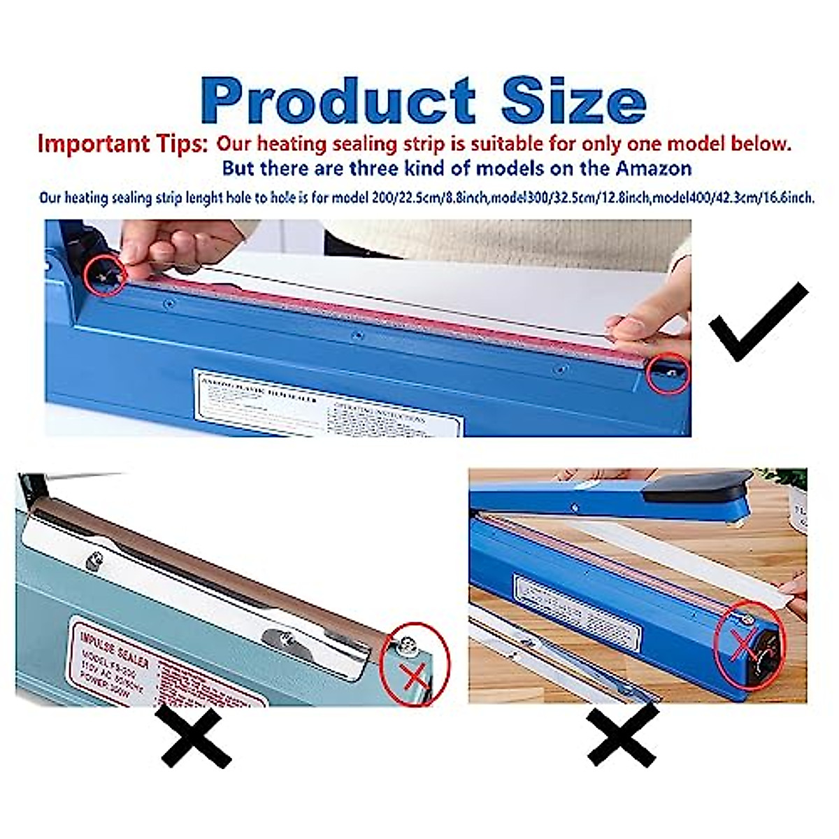 Impulse Sealer Replacement Parts 16 Inch Heat Seal Strips Teflon Tapes Sealer Replacement Element Grip Impulse Sealer Heating Element Service Spare Repair Kit-6 Pack