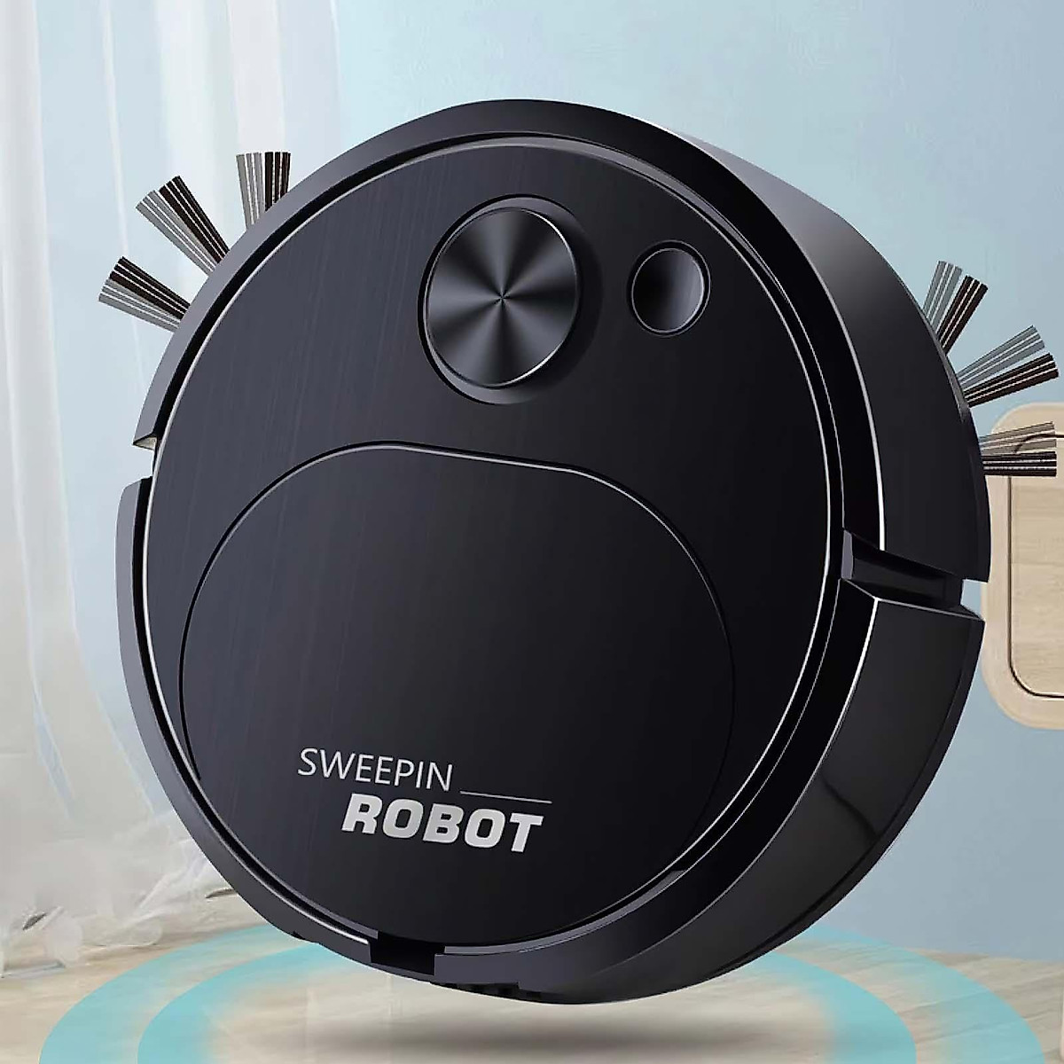 Robot Vacuum Cleaner, Robot Vacuum Cordless USB Rechargeable, Strong Suction & Low Noise, Electric Robotic Vacuum Cleaner with Mop for Pet Hair Hard Floor Carpet