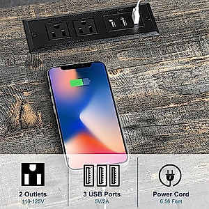 smusei Nightstand with Charging Station Night Stand with Fabric Drawer End Tables with USB Ports and Outlets Living Room Bed Side Table for Small Spaces, Dark Grey