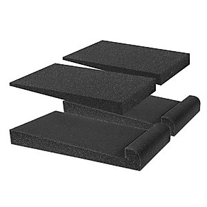Micro Traders 2 Pair of Acoustic Foam Isolation Pad for Studio Monitor Loud-speaker Playback Recording Effect Reducing Background Noise -Black