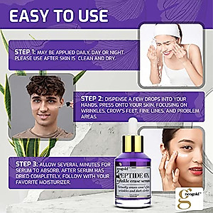 Neogold 6X Anti Aging Peptide Serum Moisturizer Skin Care Facial Oil Booster For Face, Wrinkles, Fine Lines, & Puffiness, Peptide Concentrate W/Collagen Plumps, Lifts, & Evens Skin Tone, 2 Fl Oz