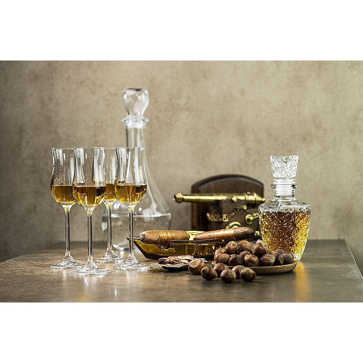 GLASSIQUE CADEAU Cognac, Brandy, Tequila and Dessert Wine Snifter Glasses | Set of 4 Small Tasting Tulip Copitas for Sipping Spirits, Madeira, After Dinner Drinks