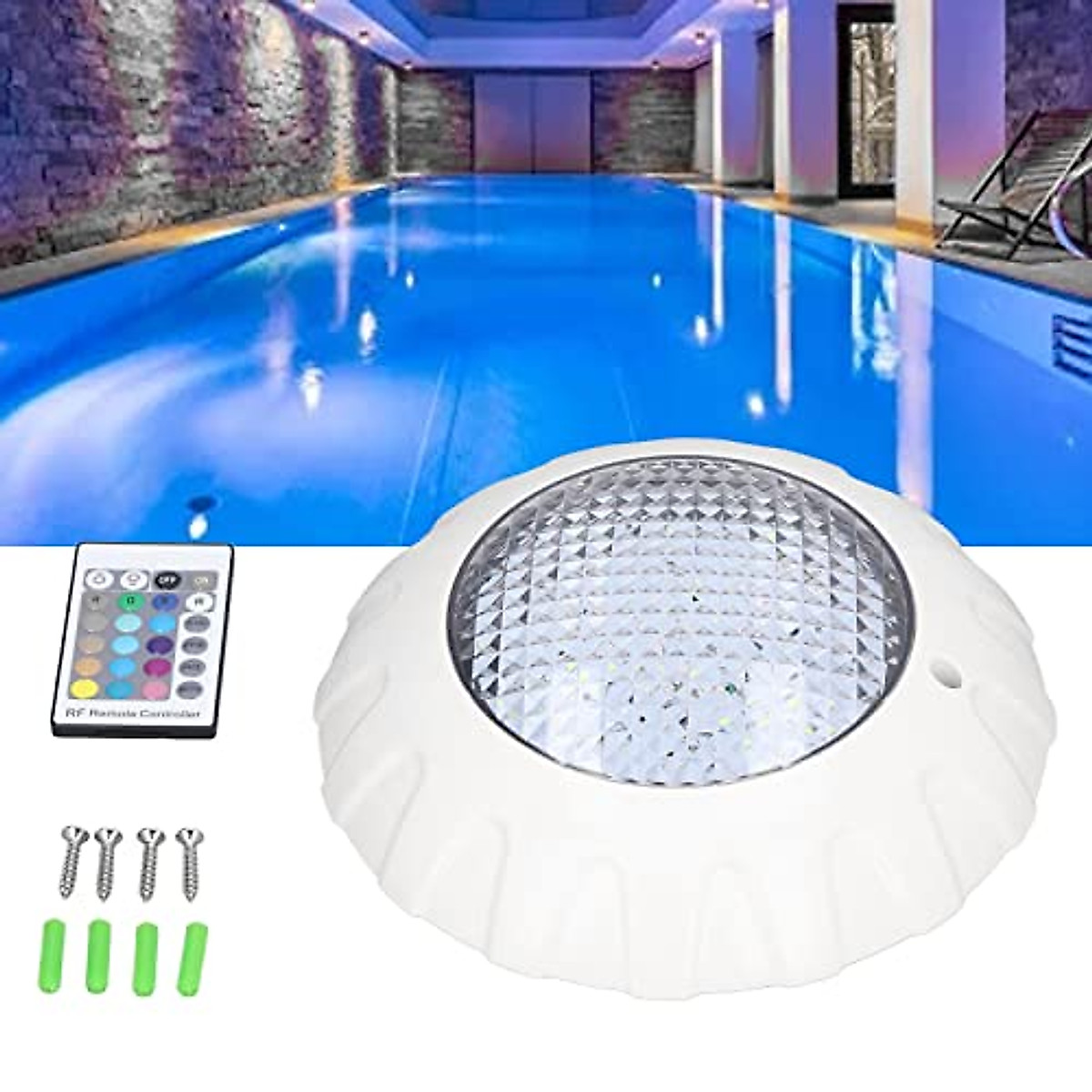 COAECJ LED Pool Lights with Remote, 108 Lamp Beads, IP68 Waterproof, Engineering Grade Chips, RGB Colorful Energy Saving Pool Lamp for Pond, Garden, Party