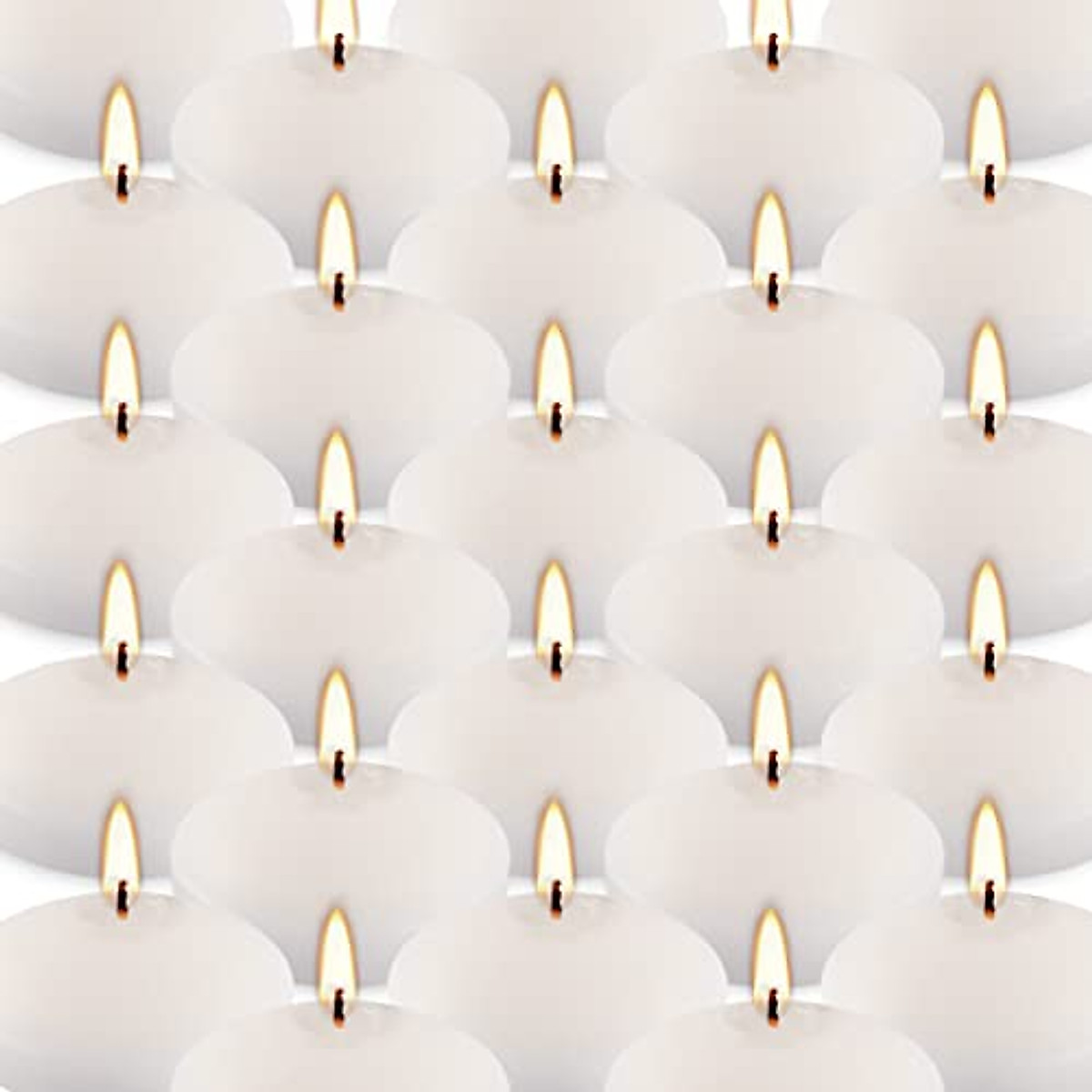 CIPHANDS 36 Pack Floating Candles, 3'' White Unscented Dripless Wax Burning Candles, for Cylinder Vases, Weddings, Party and Holiday
