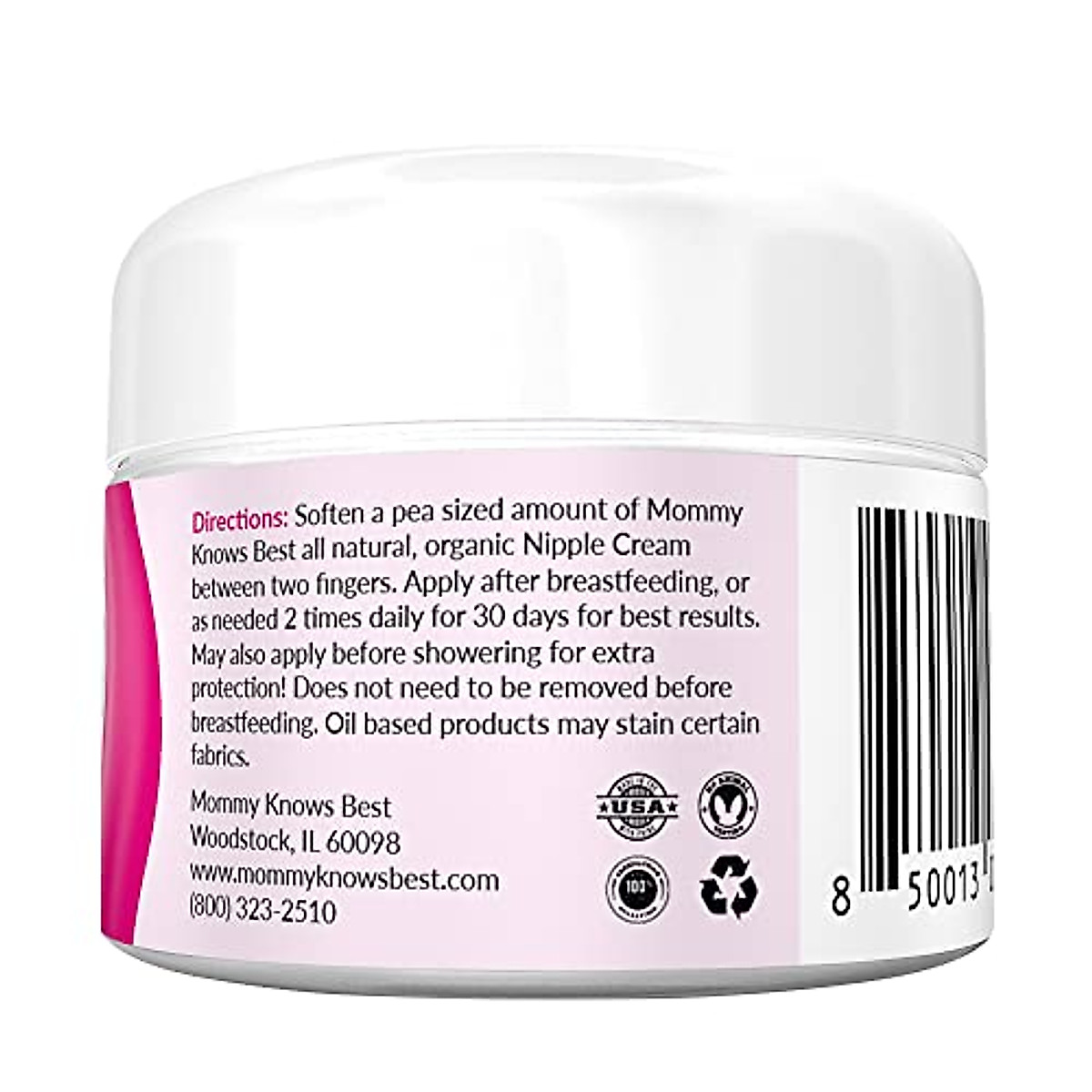 Organic Nipple Cream for Breastfeeding - Lanolin Free - Soothing All Natural Breast Pump Lubricant for Nursing - Baby Safe - 2 oz