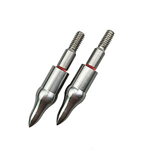 AMEYXGS 12 Pack Archery Field Points 125/150 Grain Stainless Steel Screw in Arrow Tips Target Practice Bullet Points for Hunting Shooting (150 Grain)