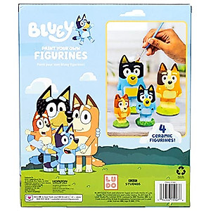 Bluey Paint Your Own Figurines – Ceramic and Bingo Figurines for Kids to Paint – Fun Painting Kit – Creative Toys for Kids, Great for Birthday Parties & Sleepovers,Multi