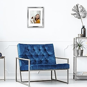 Americanflat 11x14 Picture Frame with Polished Crystal-Clear Glass - Use as 8x10 Frame with Mat or 11x14 Frame Without Mat - Signature Collection - Photo Frame for Wall Display - Silver