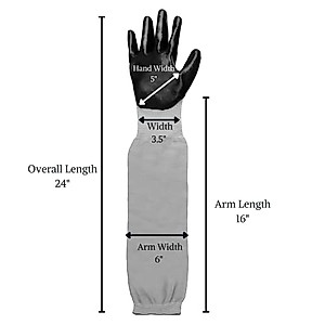 CHARGUY Long Sleeve Gardening Gloves, No-Slip Grip, Strong, Durable Garden Work Glove Protective, Flexible Sleeves, Extended Cuff, Women/Men, 1 Pair