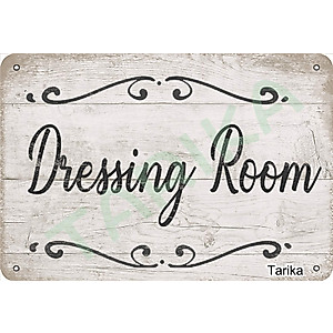 Dressing Room Sign Retro Look Metal 8X12 Inch Decoration Painting Sign for Home Kitchen Bathroom Farm Garden Garage Inspirational Quotes Wall Decor
