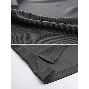 MAGCOMSEN Men's Tactical Shirts Light Golf Shirts Fishing Shirts Pique Polo Shirts Short Sleeve Grey M