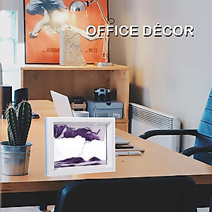 ANXUS Moving Sand Art Liquid Motion Bubble, Flowing Sand Art Picture, Desktop Art, Sensory Calming Fidget Desk Decor, Voted Best Gift! (Purple)