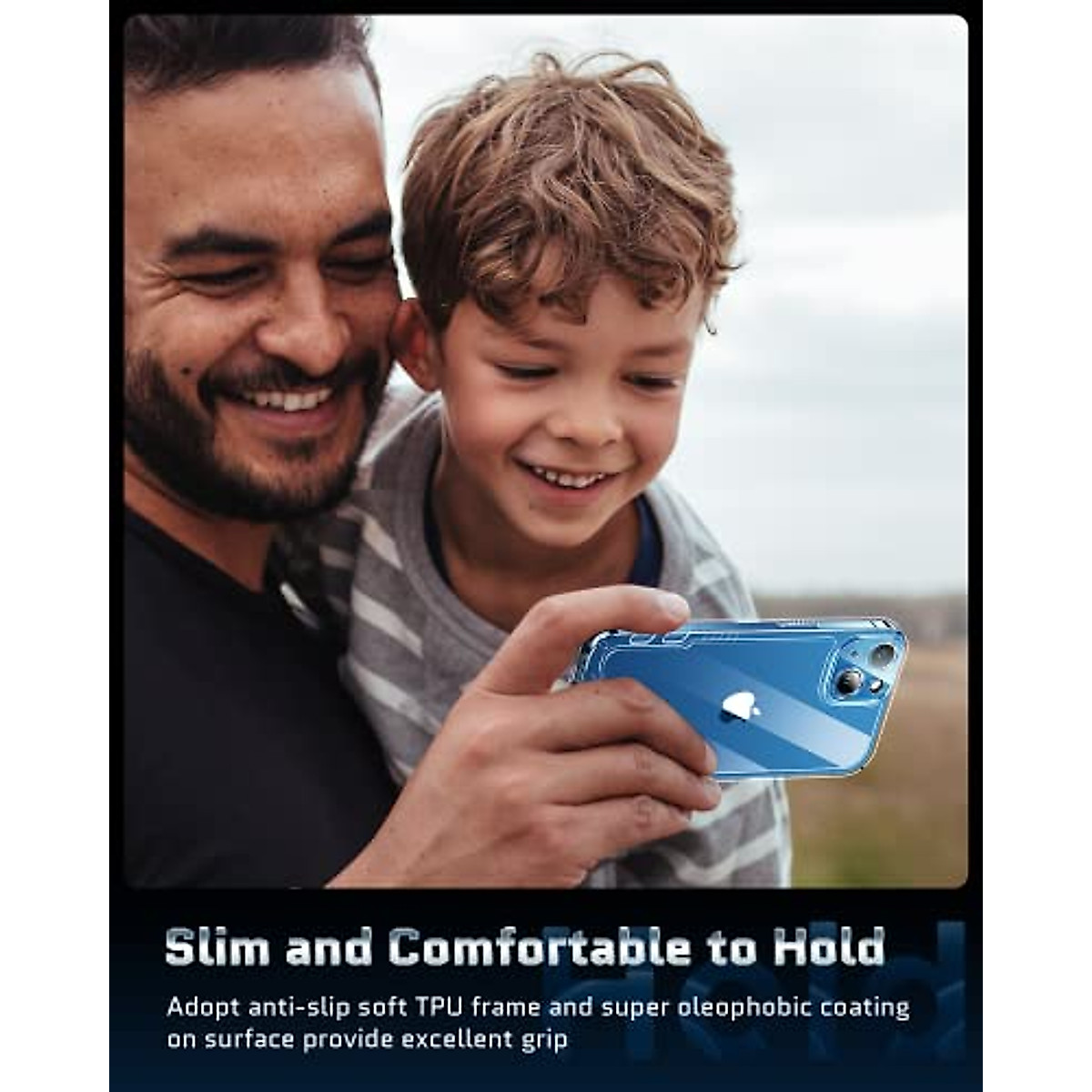 Humixx [5-in-1 Shockproof Designed for iPhone 13 Mini Case with 2 Pack Tempered Screen Protector+2 Pack Camera Lens Protector, Crystal Clear & Non-Yellowing Slim Case for iPhone 13 Mini 5.4