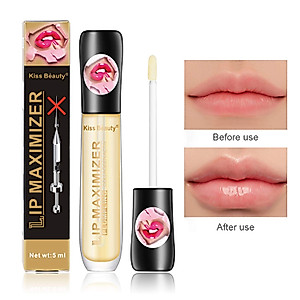 GL-Turelifes Lip Plumper Lip Gloss, Lip Maximizer Balm Plumper Lip Extreme Volume, Heathly Enhancer Hydrated Lips, Moisturize, Eliminate Dryness Wrinkles Enhances Plump Gloss