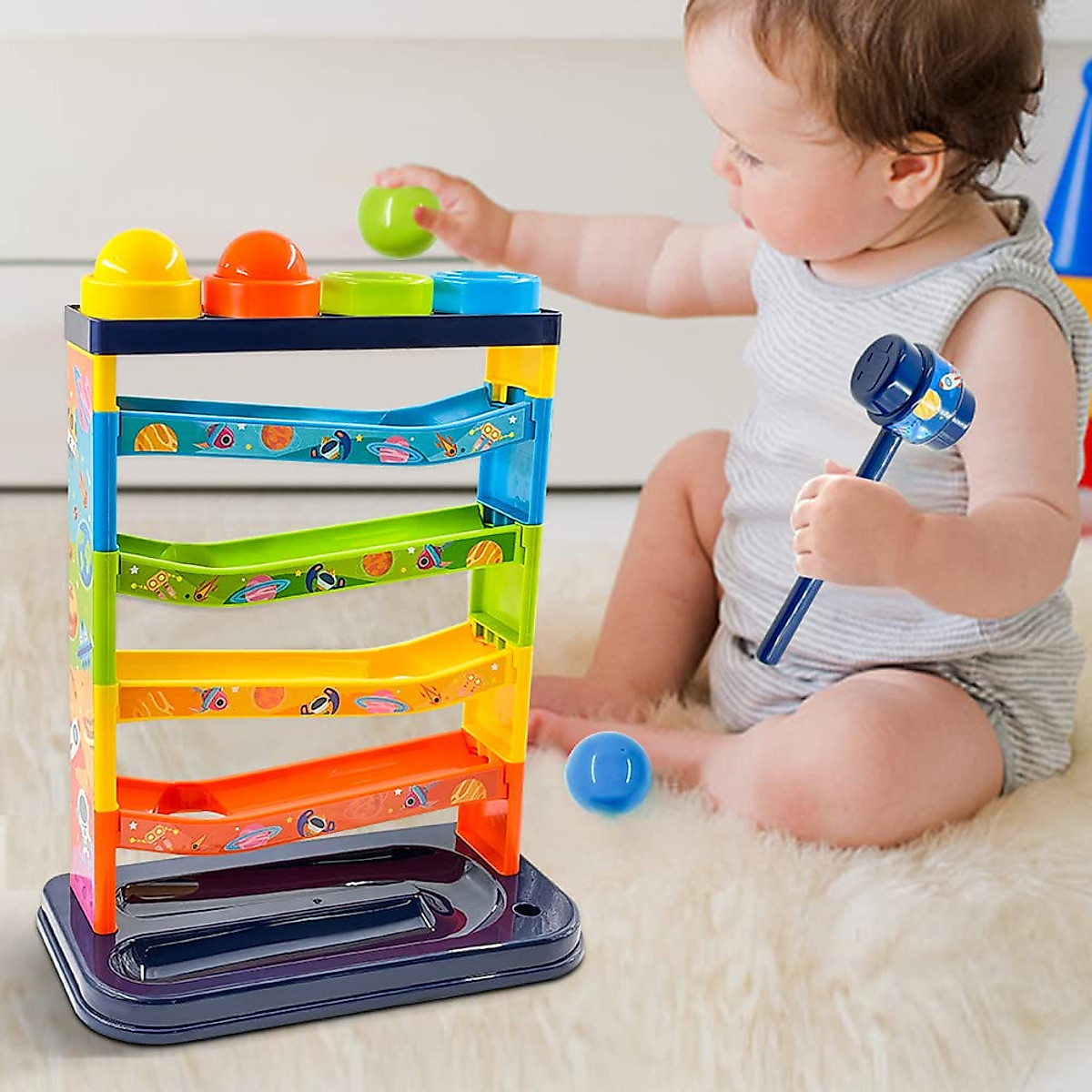 JooyTooy Pound a Ball Toy for Toddlers Boys and Girls, Drop Ball Toys Best Gifts for 1 2 3 4 5 Years Baby,STEM Educational Hammer Toys, Learning, Active, Early Developmental Toys