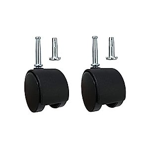 Shepherd Hardware 9418 2-Inch Office Chair Caster, Twin Wheel, 5/16-Inch Stem Diameter, 75-lb Load Capacity, 2-Pack, Black