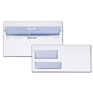 Quality Park #9 Security Envelopes, Double Window, Tamper Evident, Invoices/QuickBooks Statements, 3-7/8" x 8-7/8", 24 lb White, 500/Box (QUA67529)