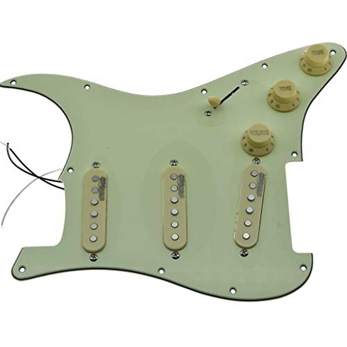 KAISH Mint Green Loaded Electric Guitar Pickguard Prewired Pickguard with Wilkinson Pickups for USA/Mexico FD Stratocaster