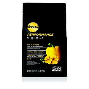Miracle-Gro Performance Organics All Purpose Plant Nutrition Granules, 1.75 lb. - Organic, All-Purpose Plant Food for Vegetables, Flowers and Herbs - Feeds up to 165 sq. ft.