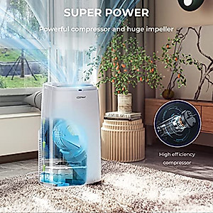 DORTALA 12000 BTU Portable Air Conditioner, 3-in-1 AC Cooling Unit with Dehumidifier & Fan Modes, Remote Control, Cools 450 Sq. Ft, Compact Freestanding Air Conditioner, White (12000BTU)