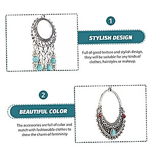 Abaodam 4 Pairs Turquoise Earrings Funky Earrings Earring Hoops for Women Earrings for Women Hoops Turquoise Jewelry Ladies Jewelry Fashion Jewelry Bohemian Miss Metal Body Accessories