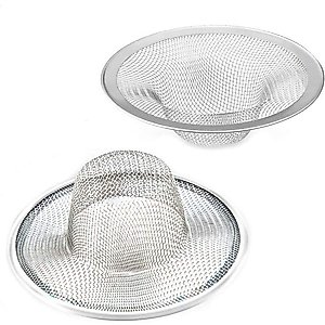 2 pcs Heavy Duty Stainless Steel Slop Basket Filter Trap, 2.75" Top / 1" Mesh Metal Sink Strainer,Perfect for Kitchen Sink/Bathroom Bathtub RV Wash basin Floor drain balcony Drain Hole